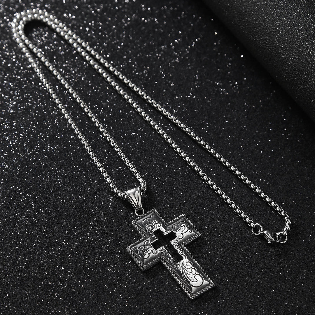 Christianartworkshop Vintage Antique Hollow Center Cross Necklace with ...